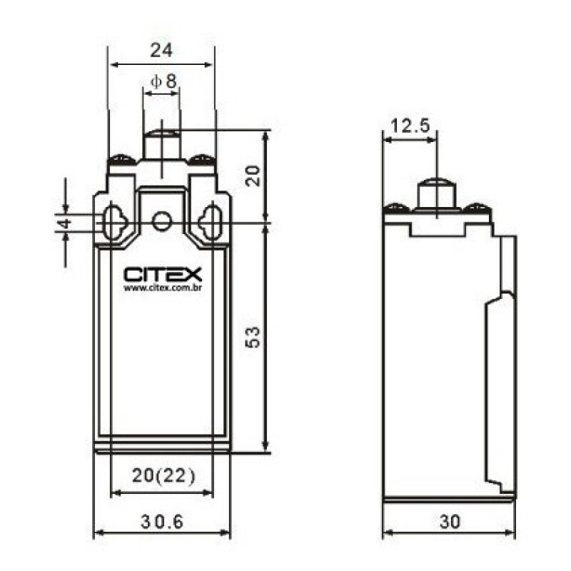 XCK-P110 CHAVE FIM DE CURSO PISTÃO METÁLICO