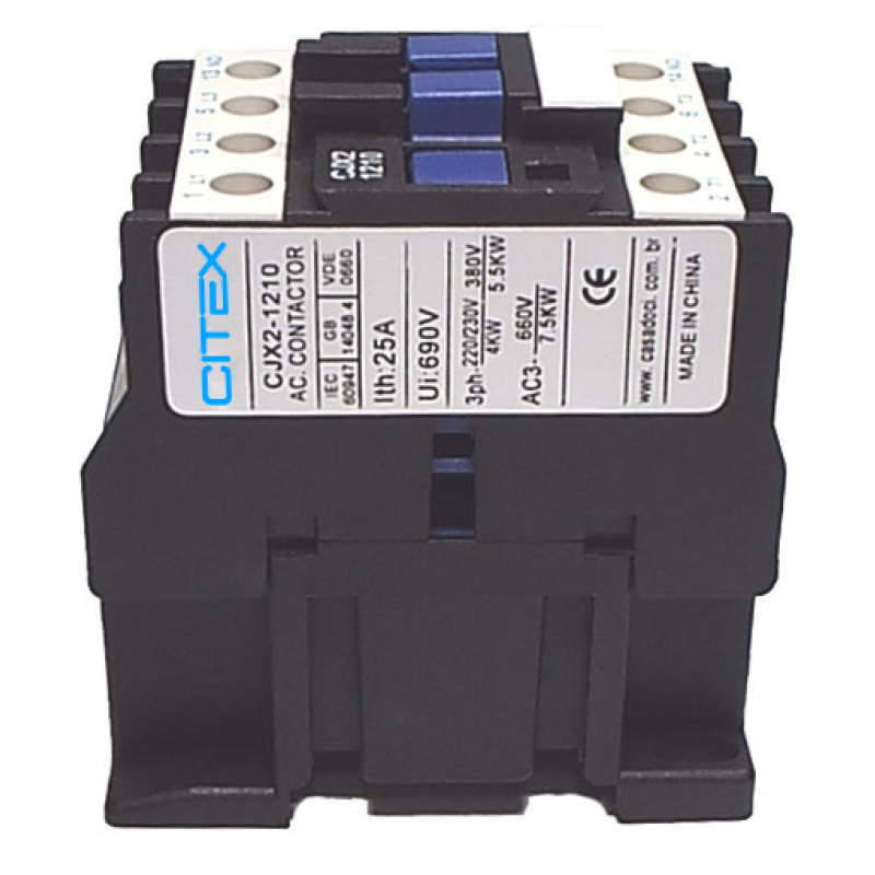 CJX2-1210 220V 50/60HZ CONTATOR TRIPOLAR +1NA