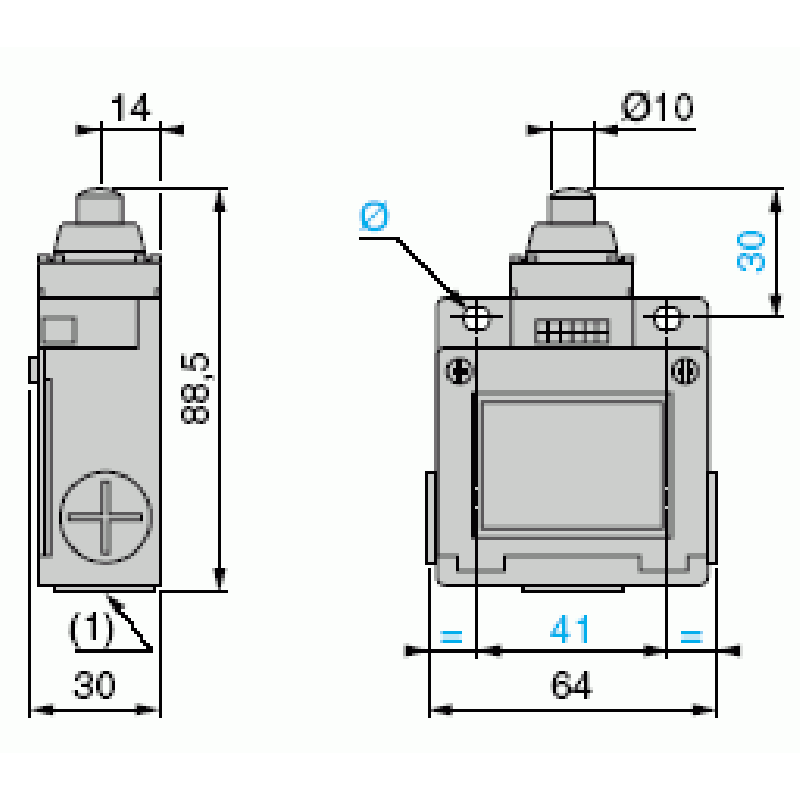 CHAVE FIM DE CURSO CORPO METÁLICO XCK-M110