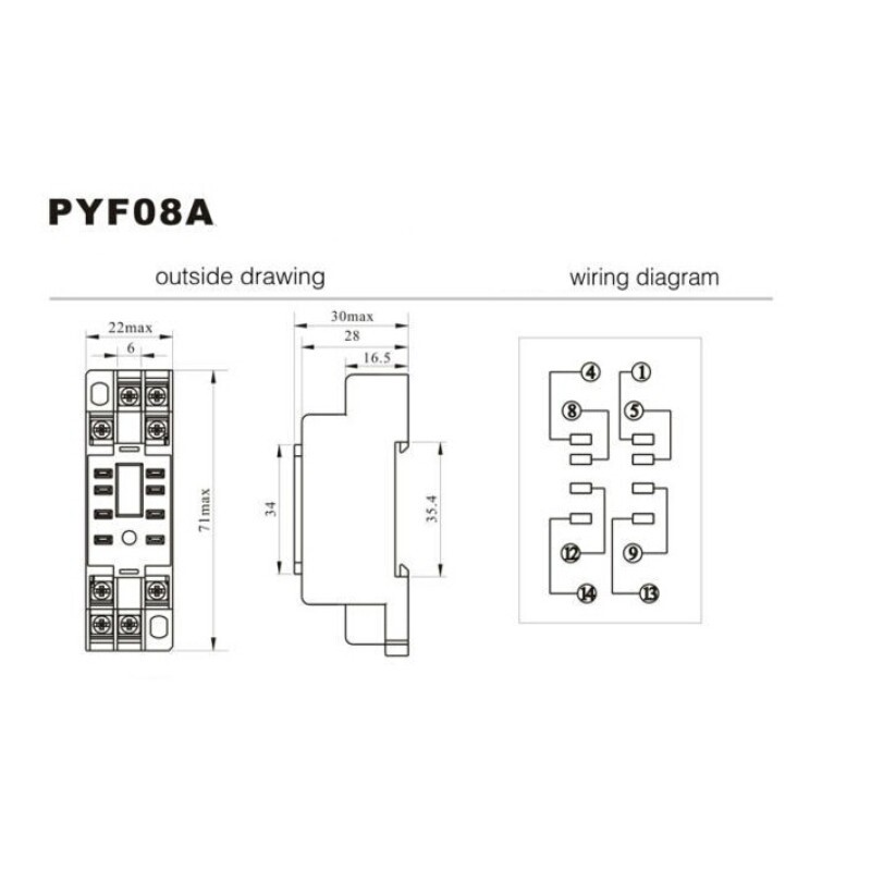 PYF08A BASE SOQUETE PARA RELÉ DE TEMPO H3Y-2